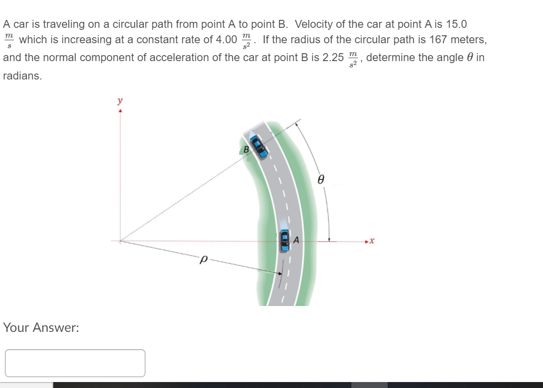 Solved A car is traveling on a circular path from point A to | Chegg.com