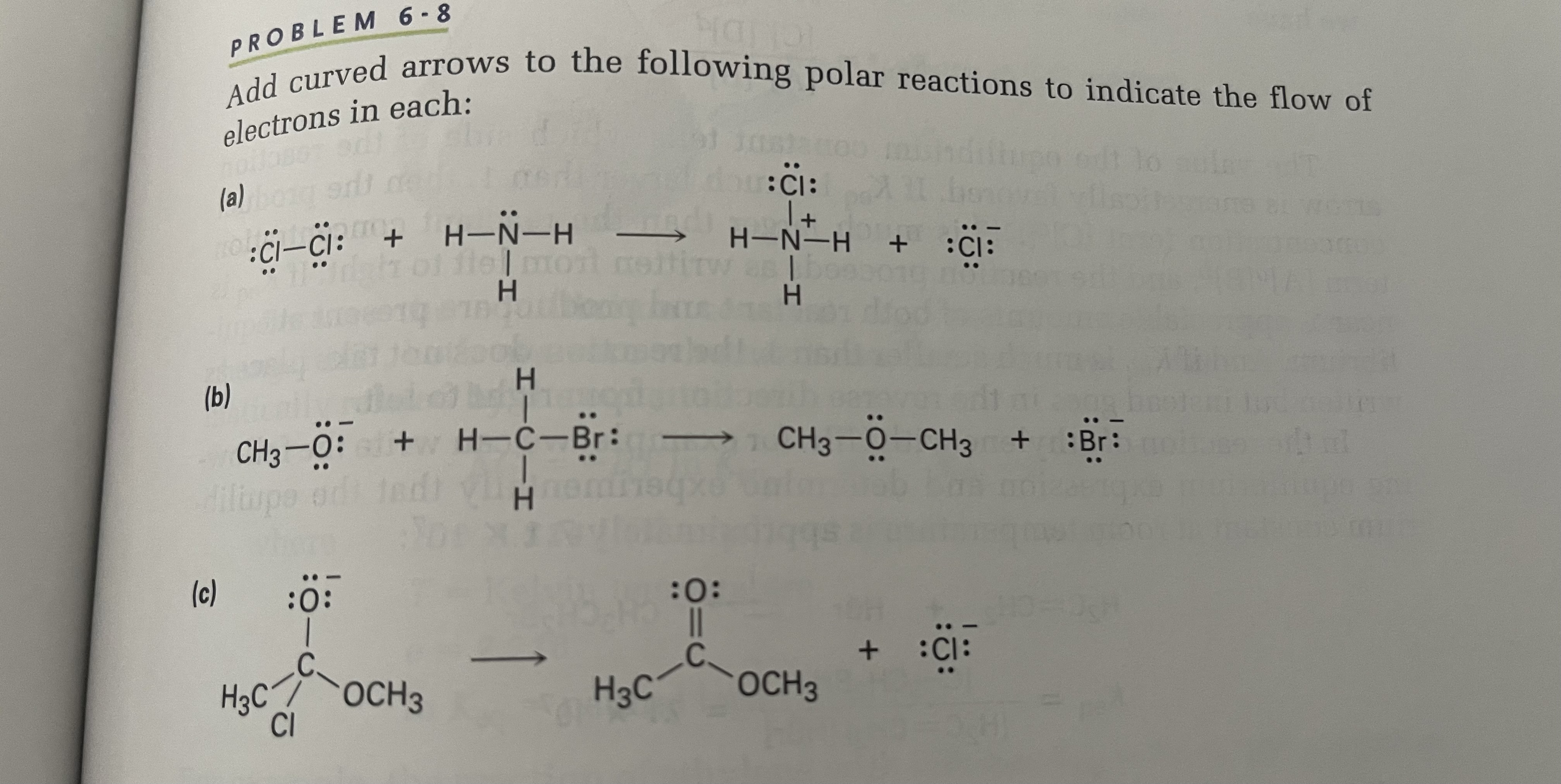 Solved PROBLEM 6.8Add curved arrows to the following polar | Chegg.com