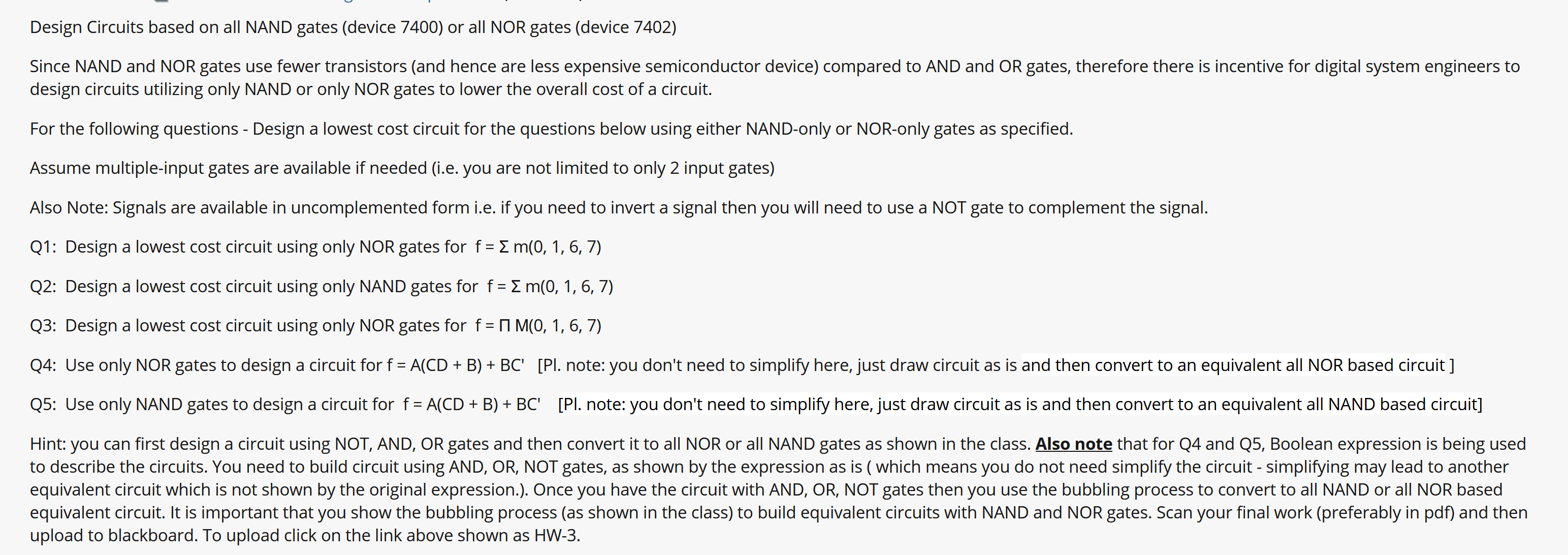 Solved Design a lowest cost circuit for the questions below | Chegg.com