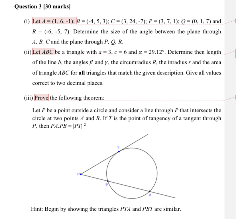 Solved Question 3 [30 ﻿marks](i) ﻿Let | Chegg.com