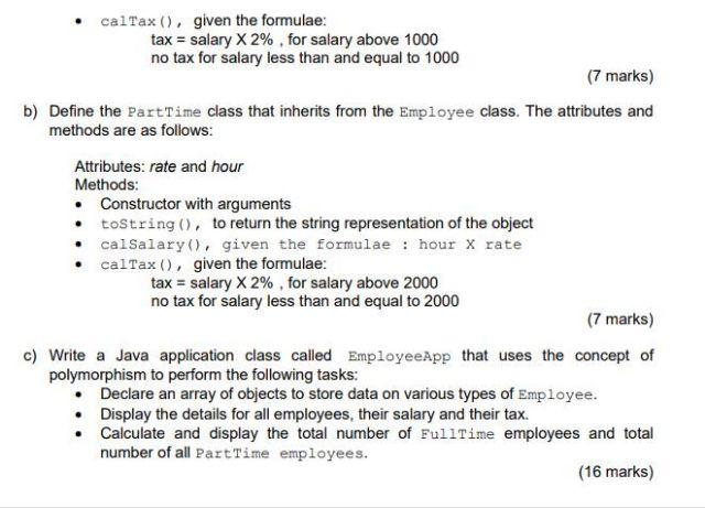 Solved a) Define the Fullime class that inherits from the | Chegg.com