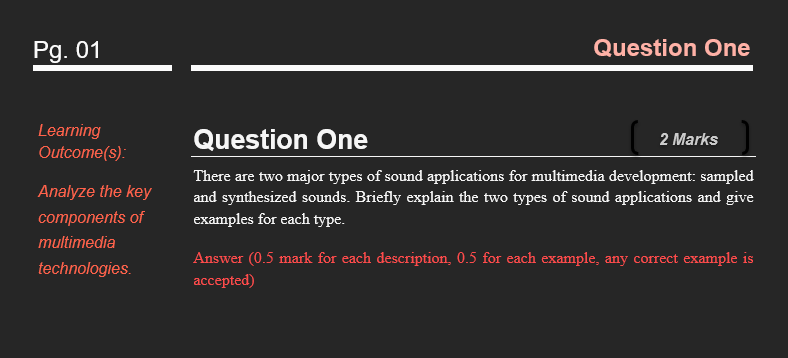 Solved Pg. 01 Question One | Chegg.com