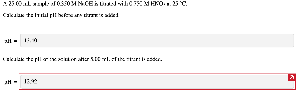 Solved A 25.00 mL sample of 0.350 M NaOH is titrated with | Chegg.com