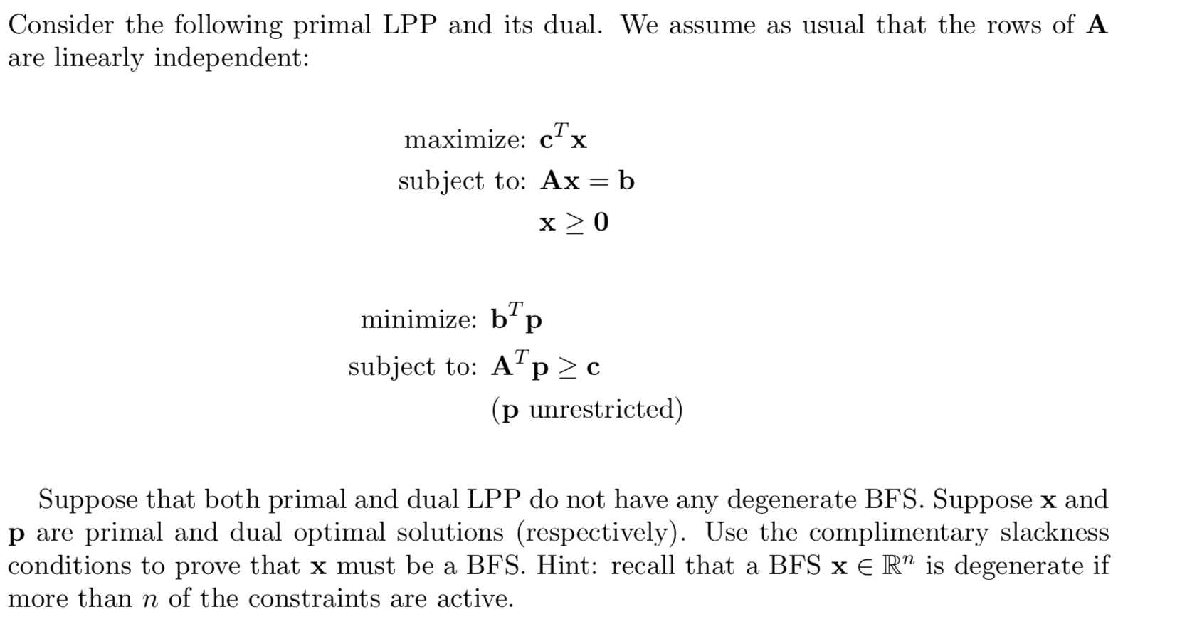 Consider The Following Primal Lpp And Its Dual We 