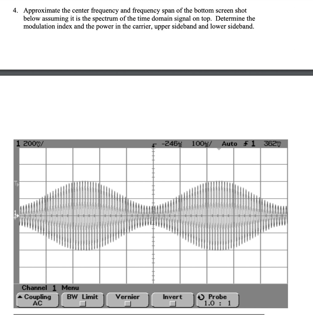 Solved 4. Approximate the center frequency and frequency | Chegg.com