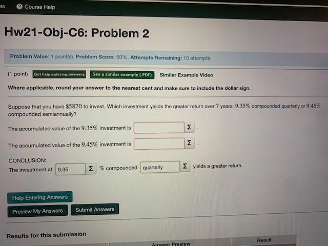 Solved DS Course Help Hw21 -Obj-C6: Problem 2 Problem Value: | Chegg.com