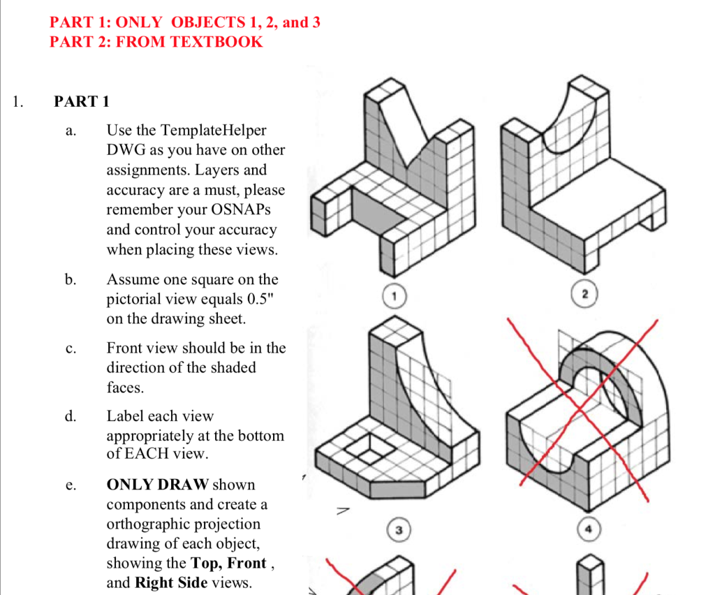 Solved Could I please get help with the top, front and right | Chegg.com