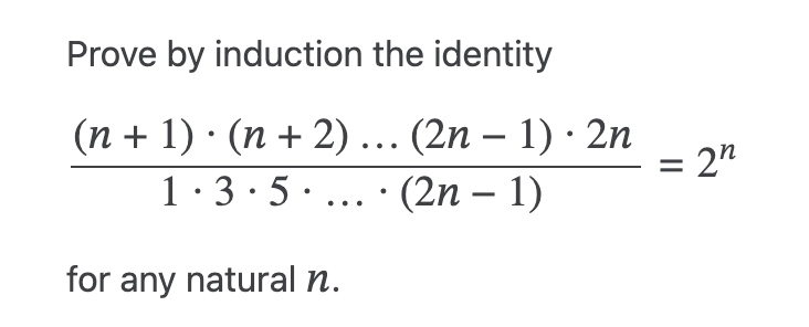 Solved Prove by induction the identity | Chegg.com