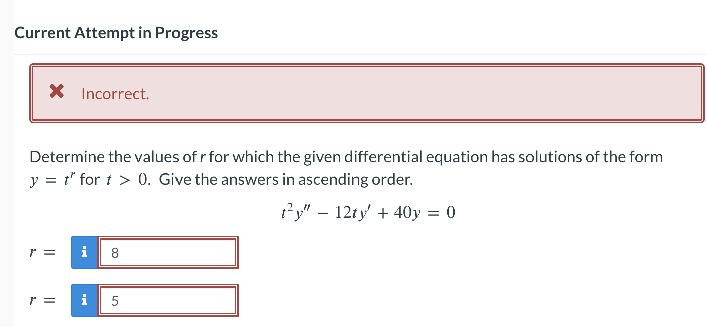 Solved Current Attempt in ProgressX Incorrect.Determine the | Chegg.com