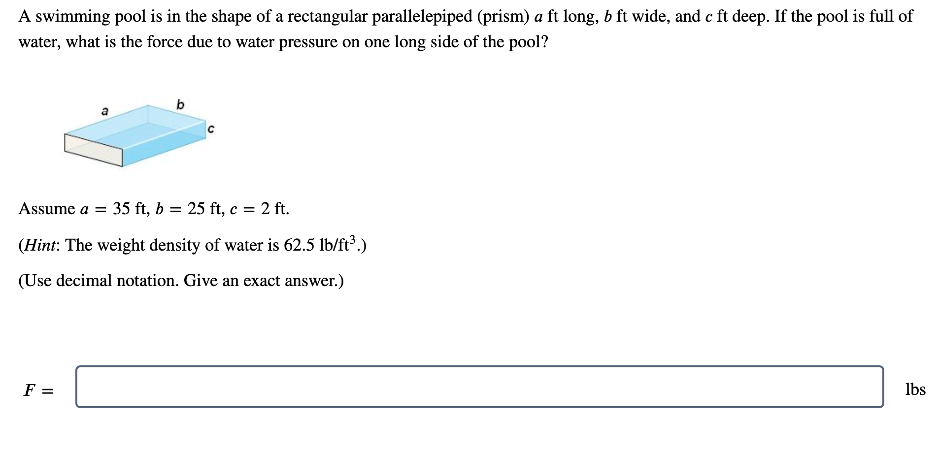 Solved A swimming pool is in the shape of a rectangular | Chegg.com