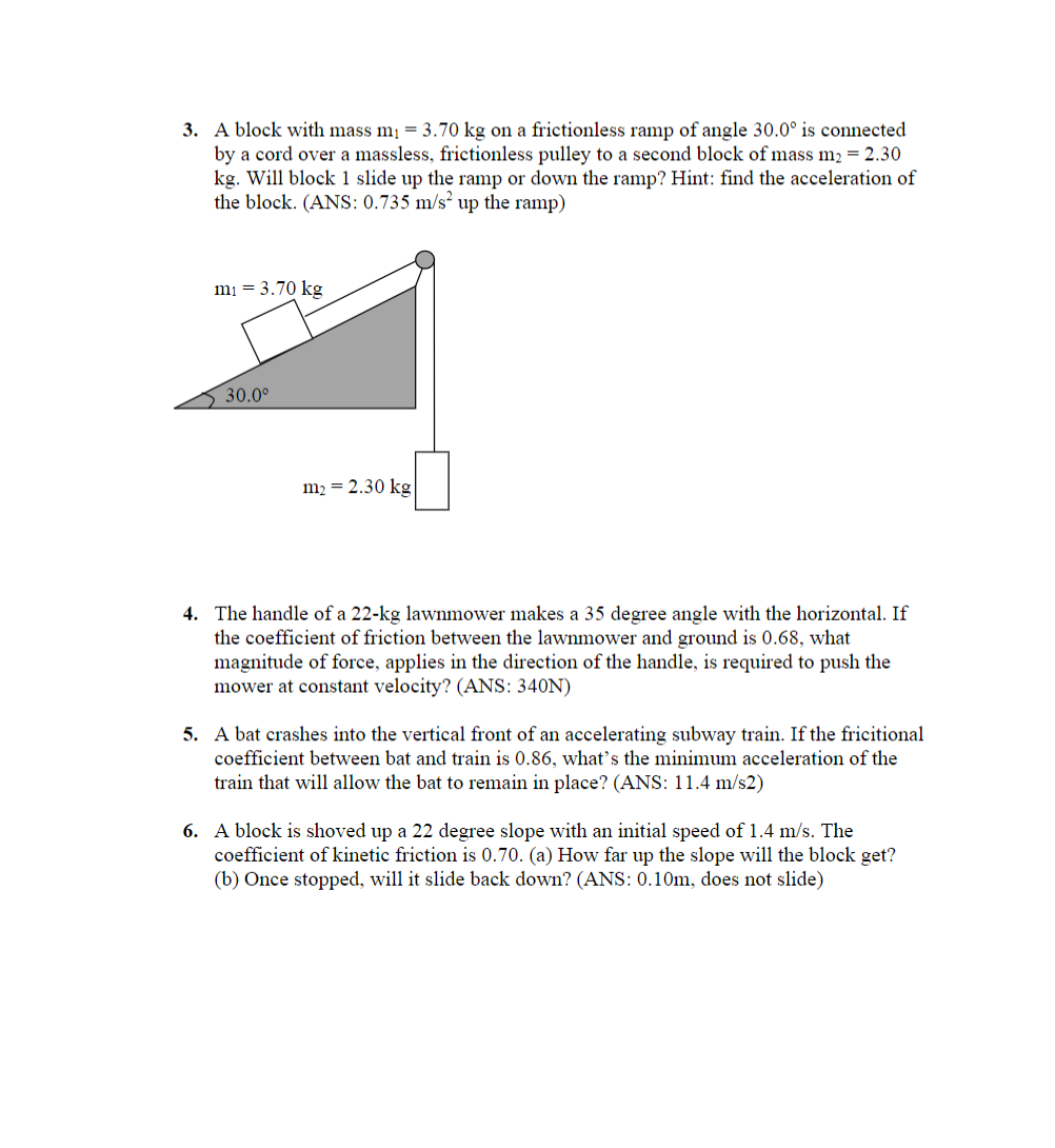 Solved Newton's Laws Practice Problems 1. Find the tension | Chegg.com