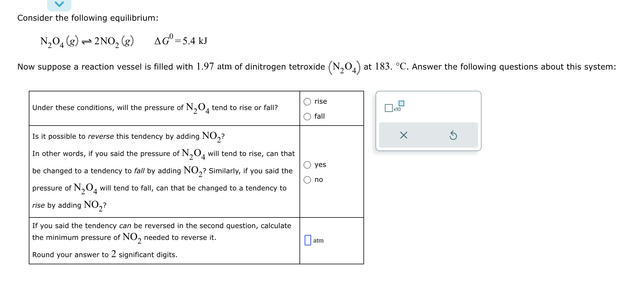 Solved Consider the following equilibrium: | Chegg.com