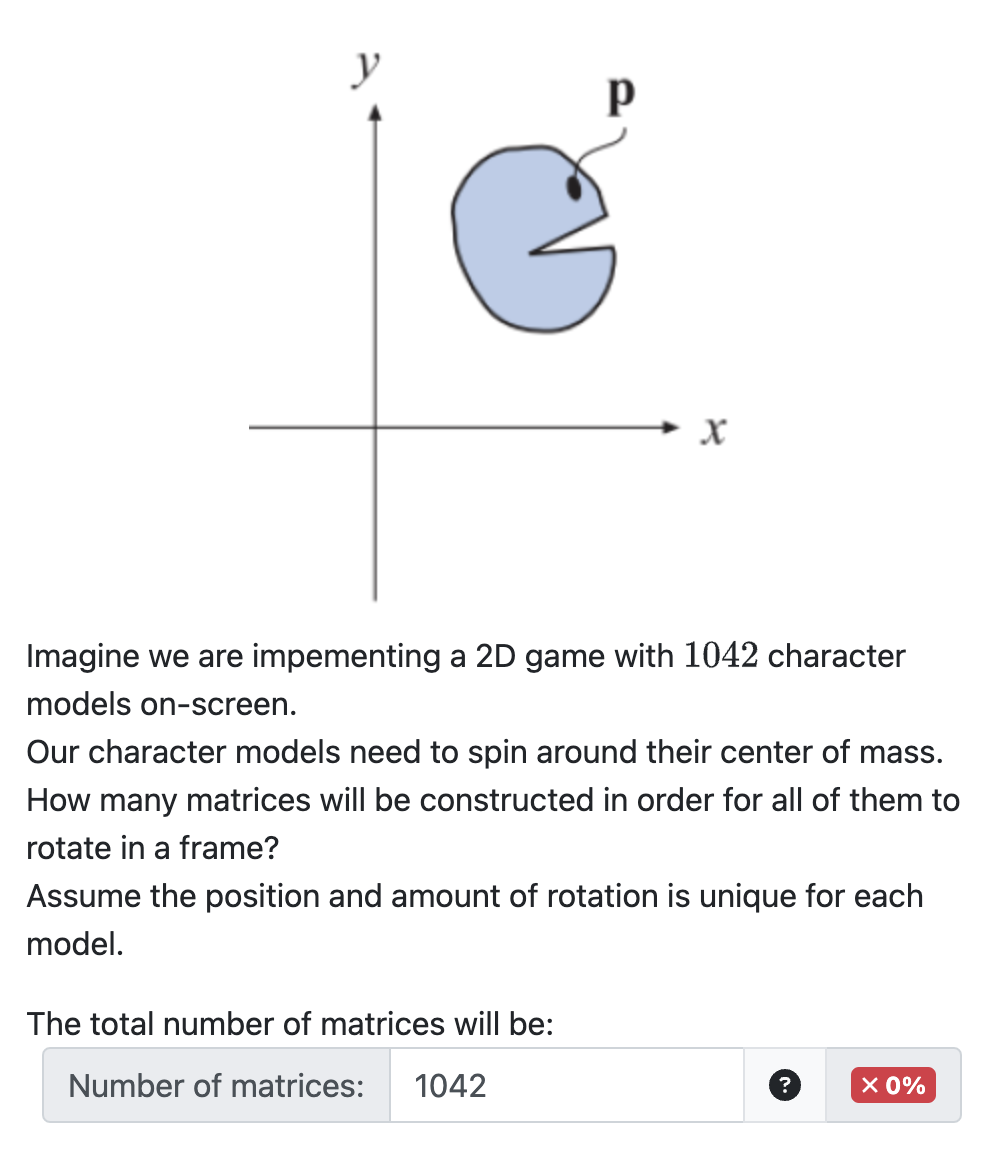 Solved Imagine we are impementing a 2D game with 1042 | Chegg.com