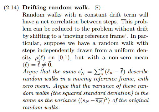 Solved (2.14) Drifting random walk. Random walks with a | Chegg.com