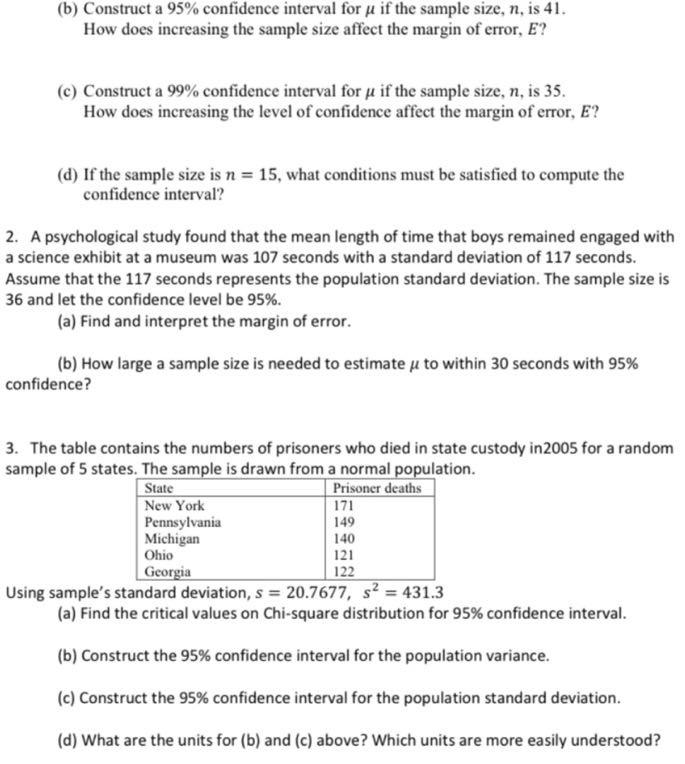 Solved 1. A simple random sample of size 𝑛 is drawn. The | Chegg.com