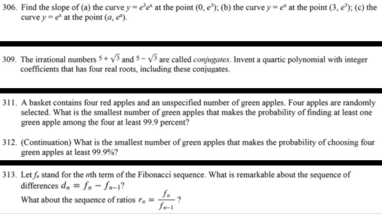 Solved 306. Find the slope of (a) the curve y=e3ex at the | Chegg.com