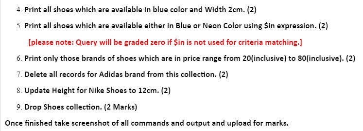 Solved Create following table in MongoDB using appropriate | Chegg.com