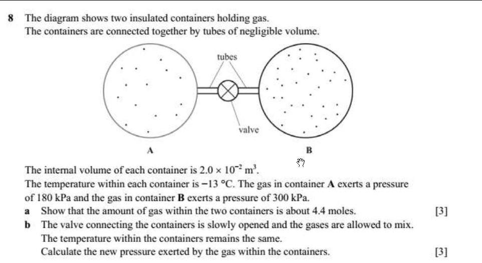 Solved 8 The diagram shows two insulated containers holding | Chegg.com