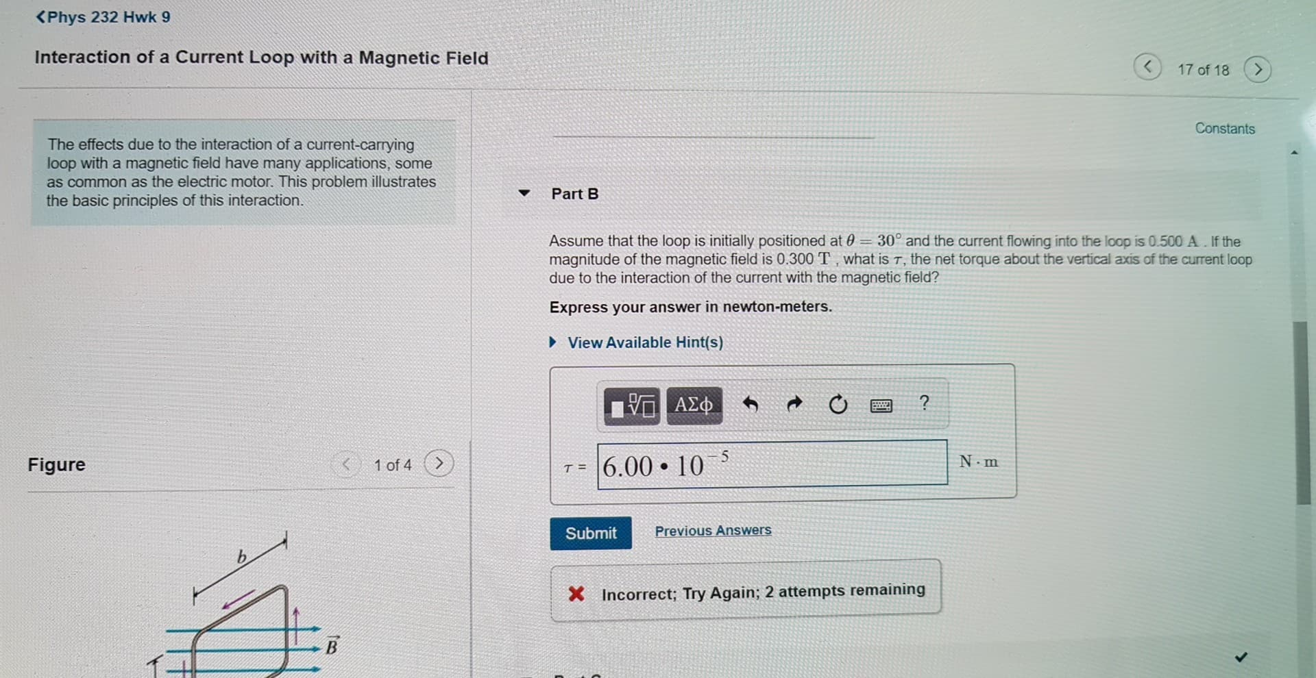 Solved ③ 17 of 18 Constants Consider a current I that flows | Chegg.com