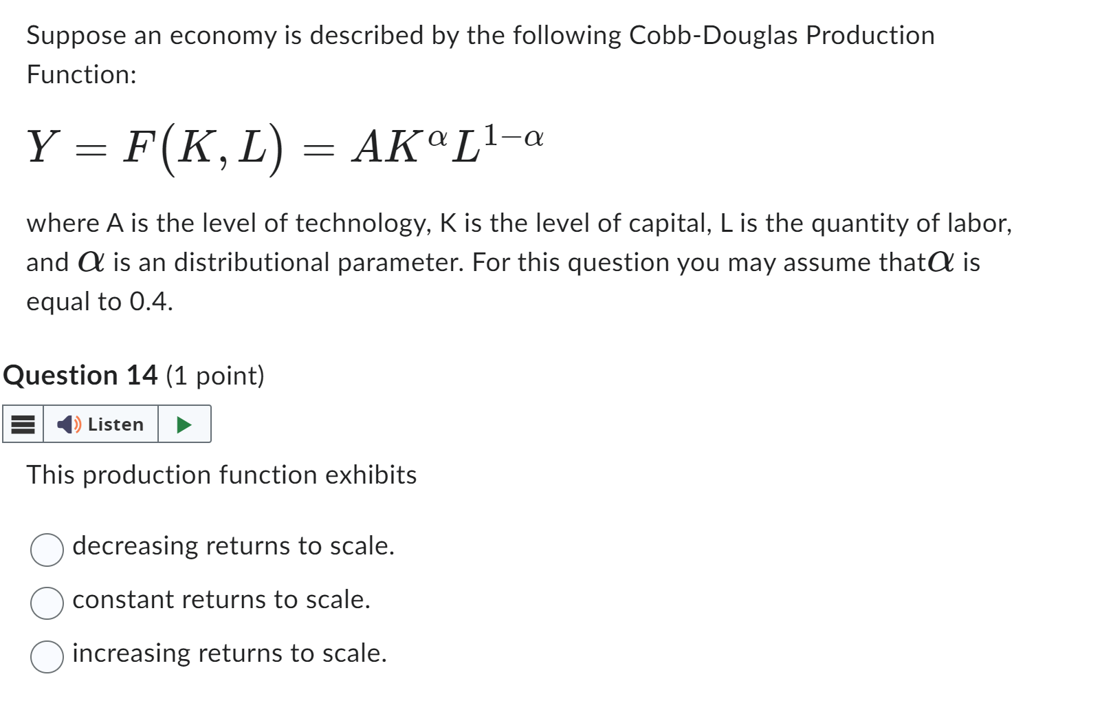 A. If the current level of technology is 10 and there | Chegg.com