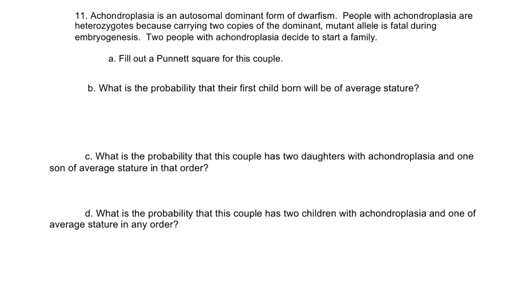Achondroplasia Dwarfism Punnett Square