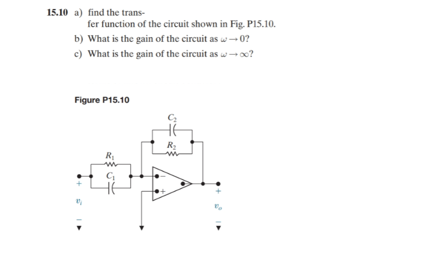 Solved 15.10 aω→0 ?cω→∞?Cinim D45 40 | Chegg.com
