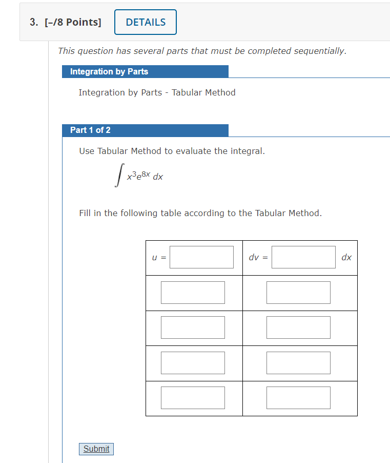 Solved This question has several parts that must be | Chegg.com