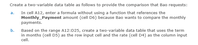 a Create a two-variable data table as follows to | Chegg.com