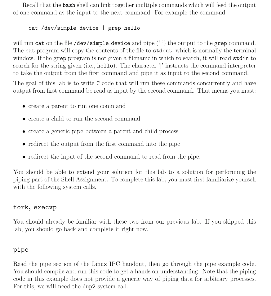 Solved Recall that the bash shell can link together multiple | Chegg.com