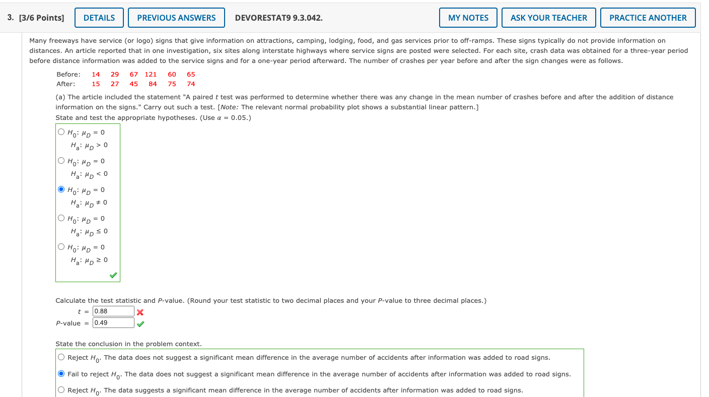 Solved 3. [3/6 Points] DETAILS PREVIOUS ANSWERS DEVORESTAT9 | Chegg.com