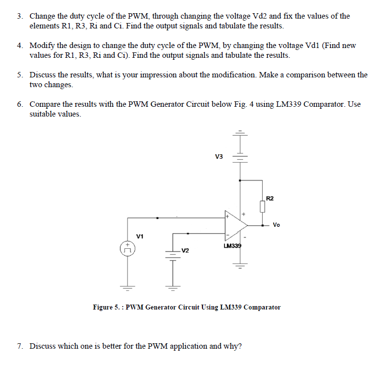 Solved PWM using Op-Amps: Project: PWM generator circuit is | Chegg.com