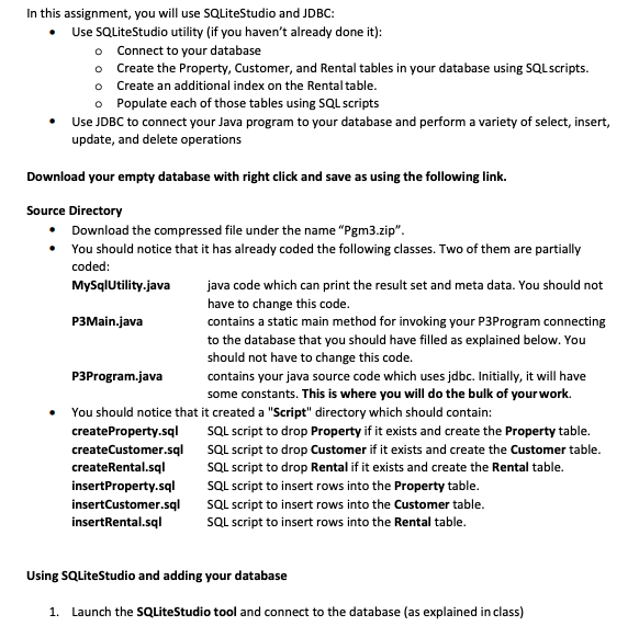 Solved In this assignment, you will use SQLite Studio and | Chegg.com