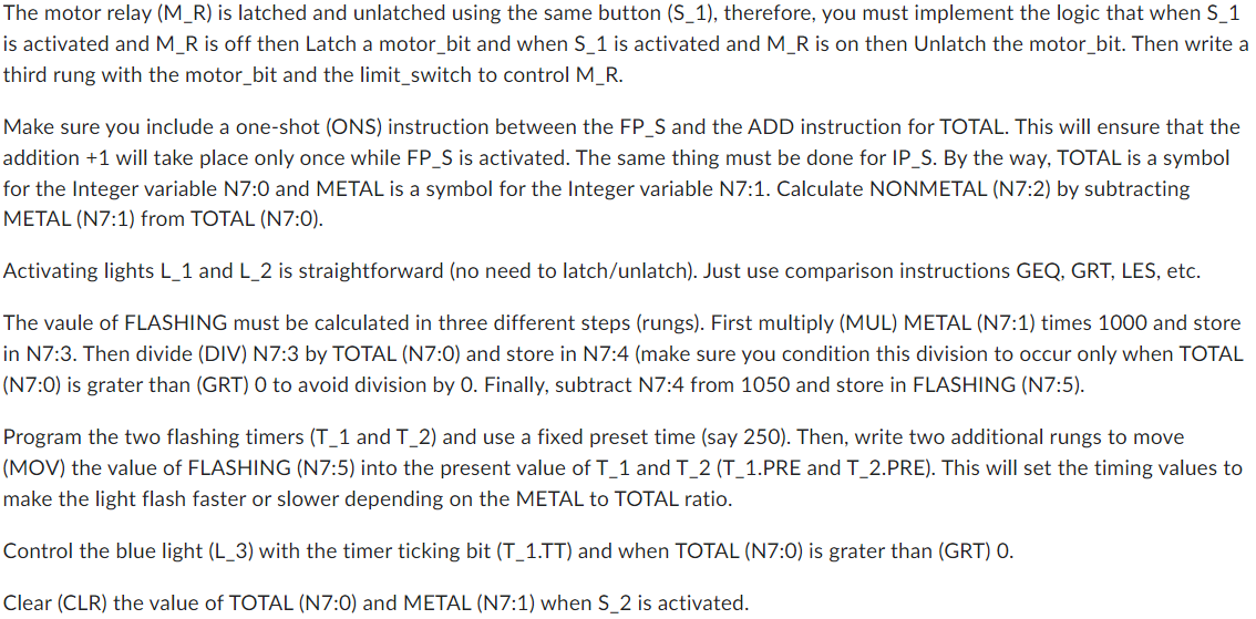 Solved PLEASE ANSWER WITH A SCREENSHOT OF RSLOGIX! I cannot | Chegg.com