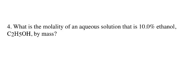 Solved What is the molality of an aqueous solution that is | Chegg.com