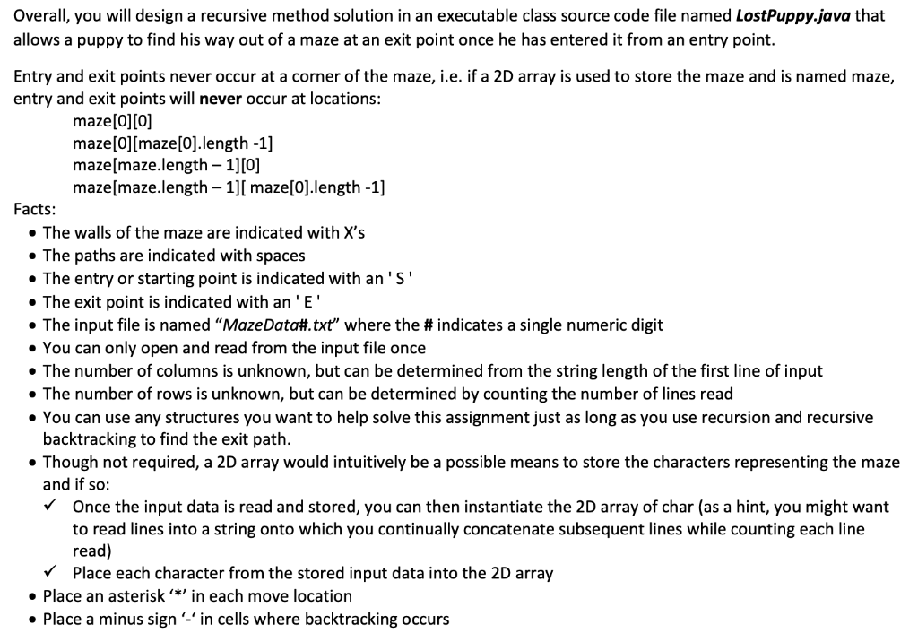 Solved Overall, you will design a recursive method solution | Chegg.com