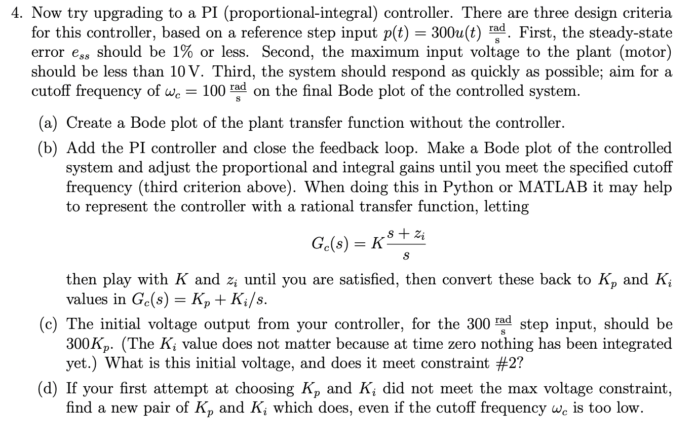 Solved Now try upgrading to a PI (proportional-integral) | Chegg.com