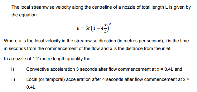Solved The local streamwise velocity along the centreline of | Chegg.com