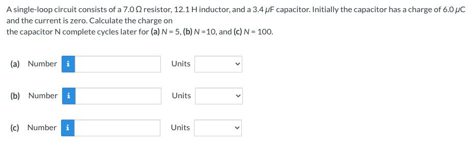 Solved A single-loop circuit consists of a 7.00 resistor, | Chegg.com