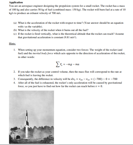 Solved Application You are an aerospace engineer designing | Chegg.com