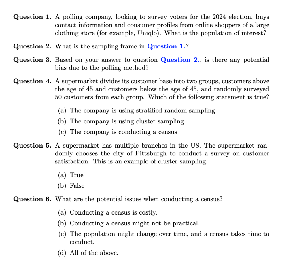 Clothing Survey Questions