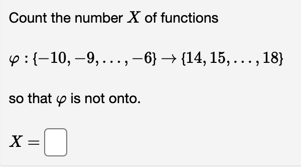 Solved Count the number X of functions | Chegg.com
