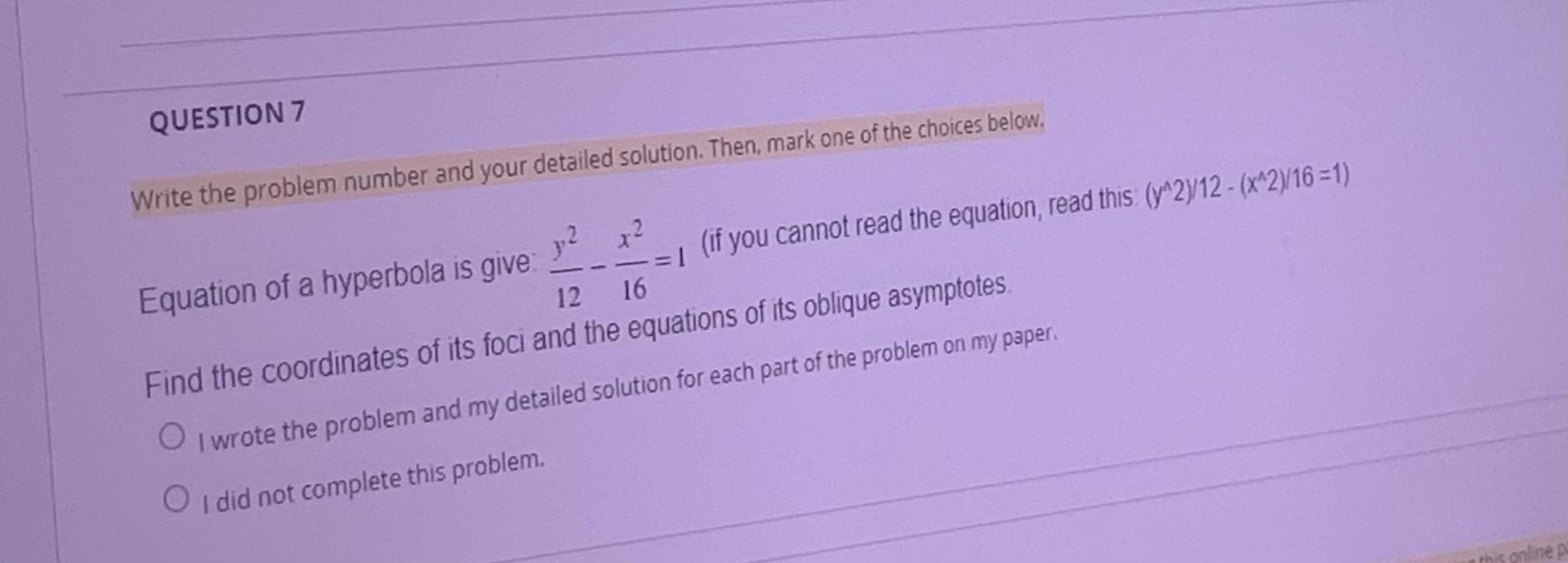 Solved QUESTION 7 Write the problem number and your detailed | Chegg.com