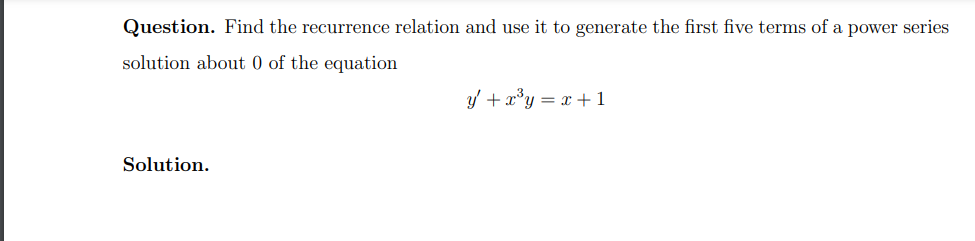 Solved Question. Find the recurrence relation and use it to | Chegg.com