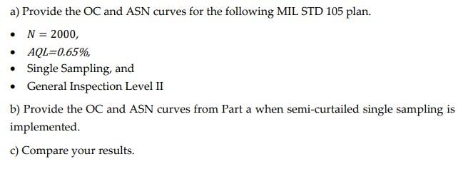 Solved a) Provide the OC and ASN curves for the following | Chegg.com