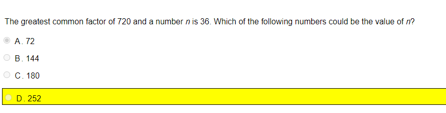 Solved The greatest common factor of 720 and a number n is | Chegg.com