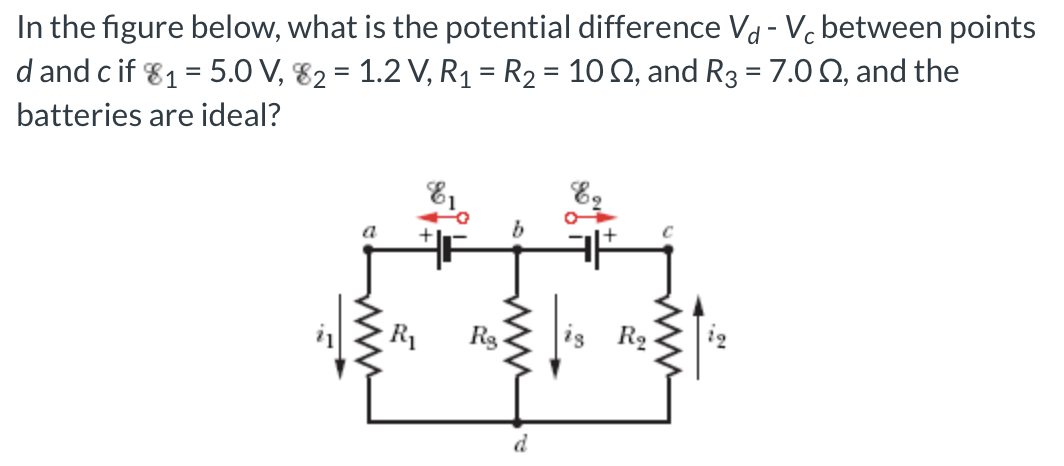 Solved In the figure below, what is the potential difference | Chegg.com