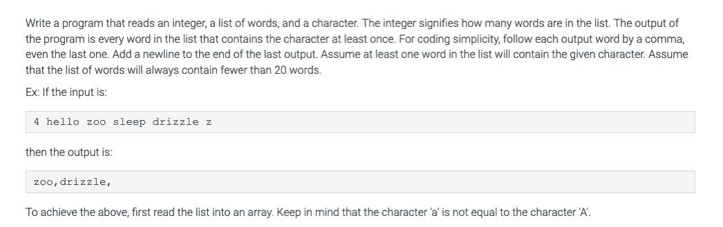 Solved Write a program that reads an integer, a list of | Chegg.com
