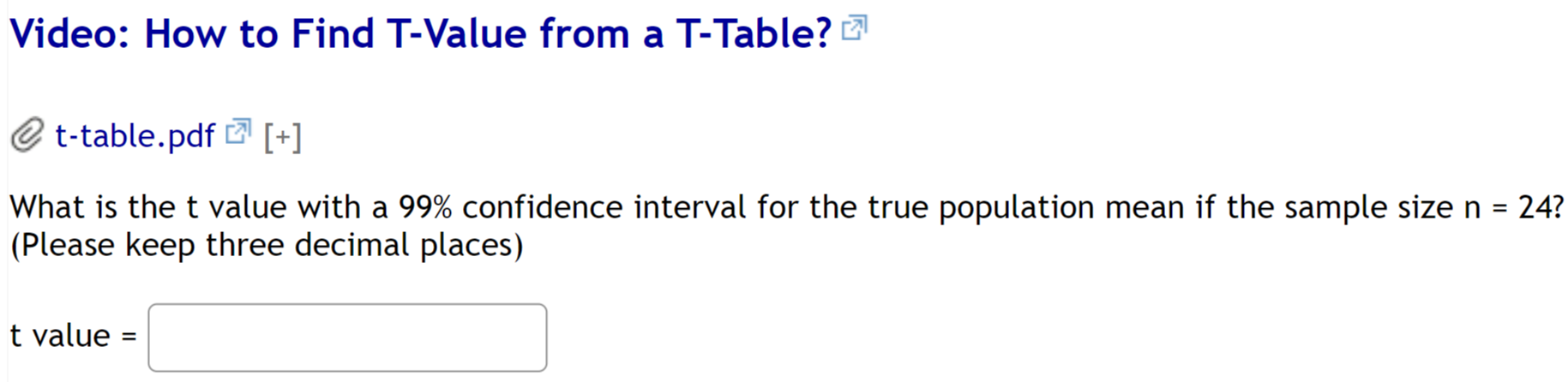 Solved Video: How to Find T-Value from a T-Table? | Chegg.com