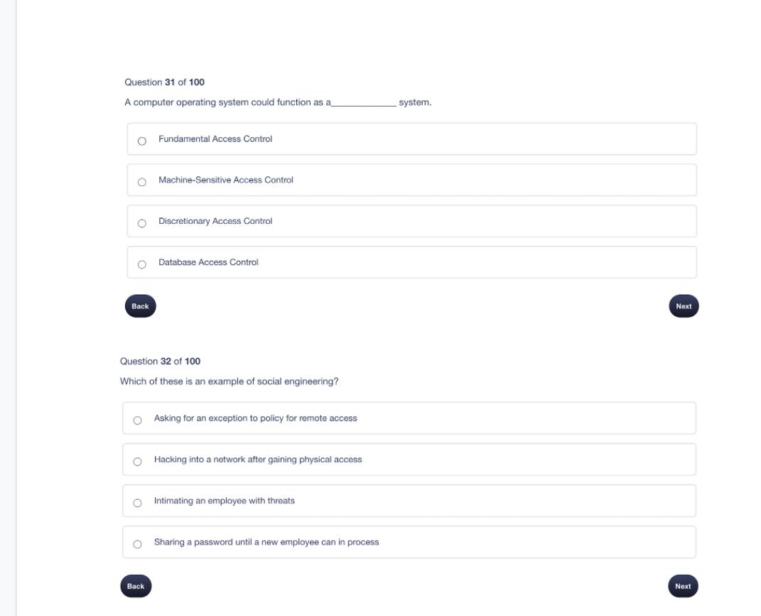 Solved Question 31 of 100 A computer operating system could | Chegg.com