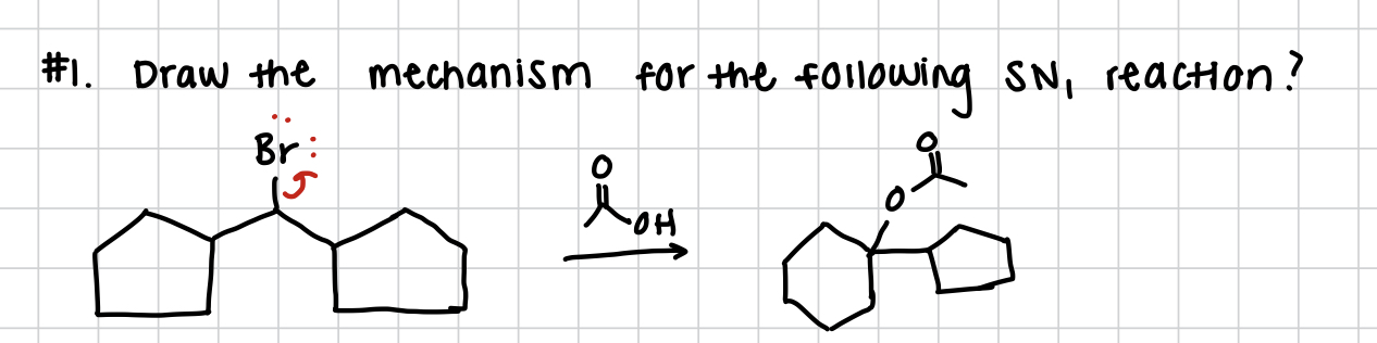Solved #1. ﻿Draw the mechanism for the following SN1 | Chegg.com